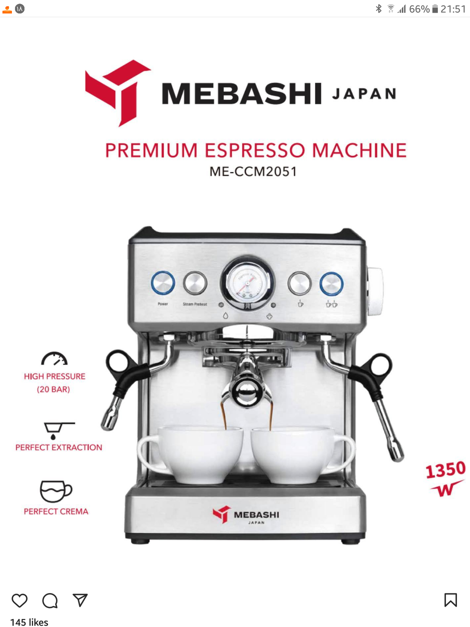 فروشگاه ابوکافی | اسپرسوساز نیمه صنعتی مباشی مدل ME-CCM2051