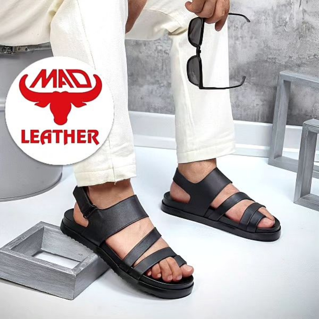 چرم ماد | صندل مردانه چرم ماد مدل الکس لا انگشتی Alex MAD Leather