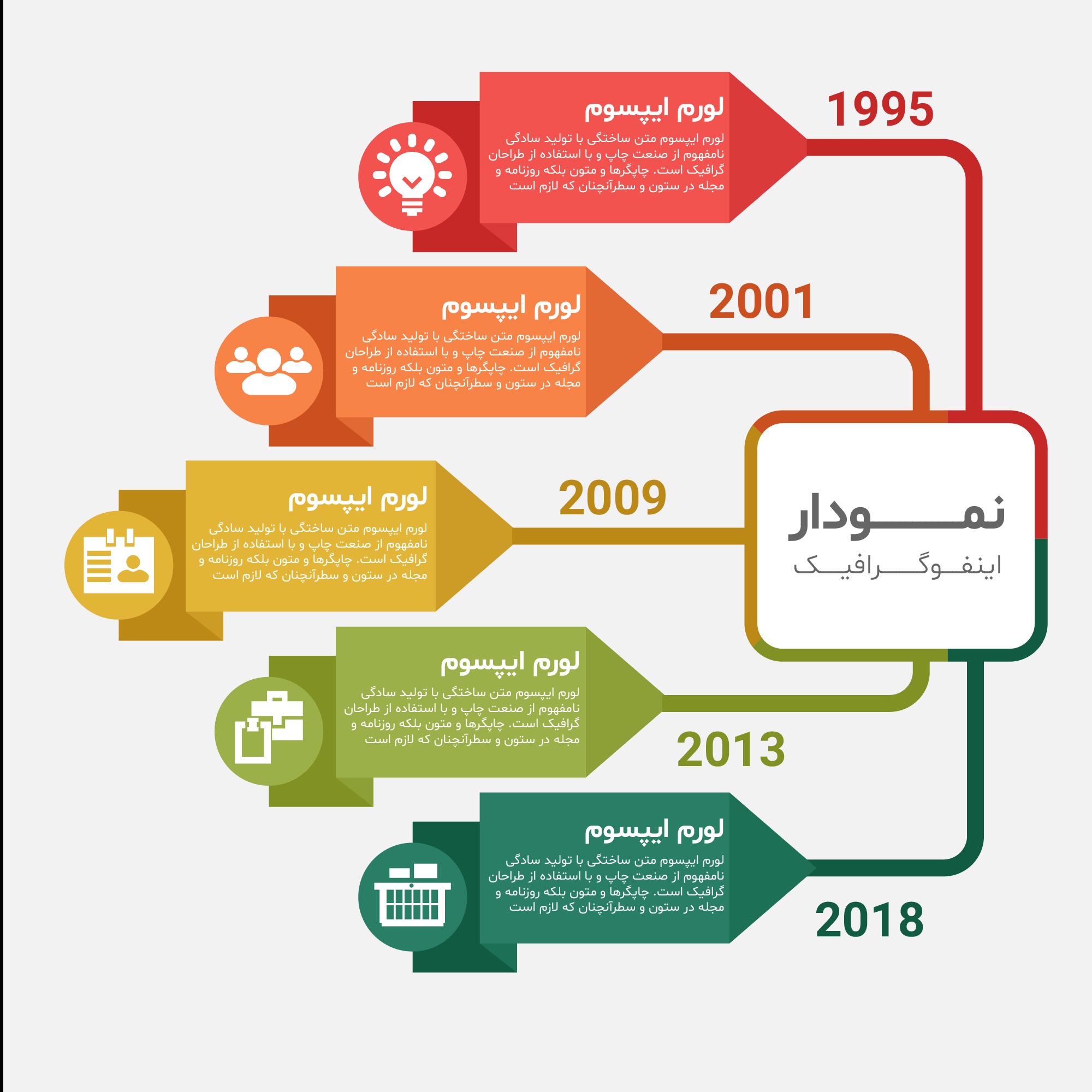 پرو تمپلیت فایل لایه باز نمودار اینفوگرافیک همراه با پوشه فونت