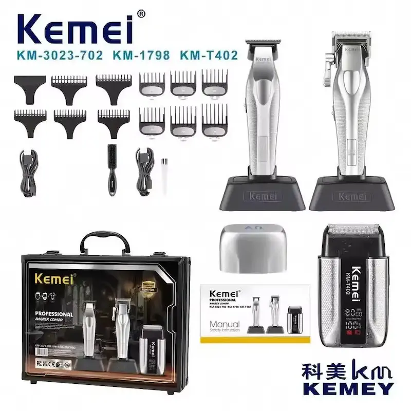 صباغی شیور | ست سه قلو کیمی مدل kemei 3023 & kemei 1798 & kemei t402