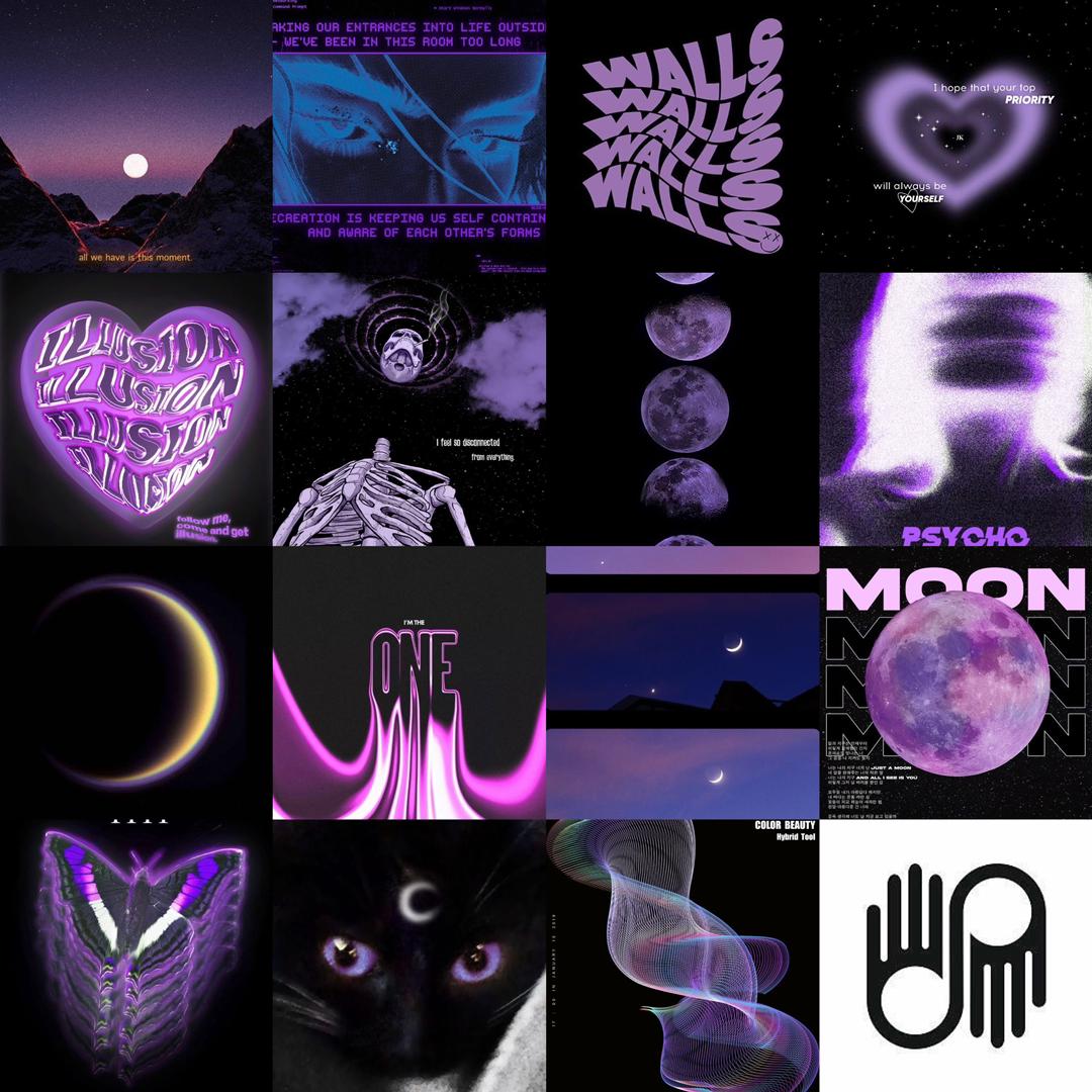 فرستنده : یایا باباسی ♡ | پک پوستر ۴۰ تایی بنفش پررنگ ( سایز ترکیبی A7-A6-A5-A4 ) 🔴